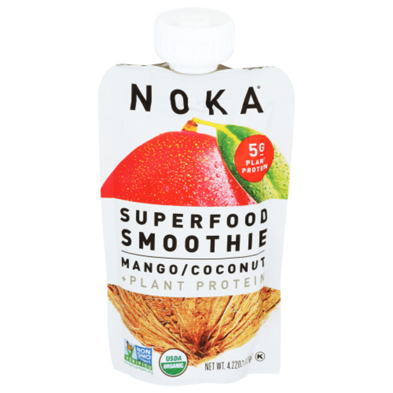 Noka Organic Superfood Fruit Smoothie Pouch, Mango Coconut (4.22 oz ...