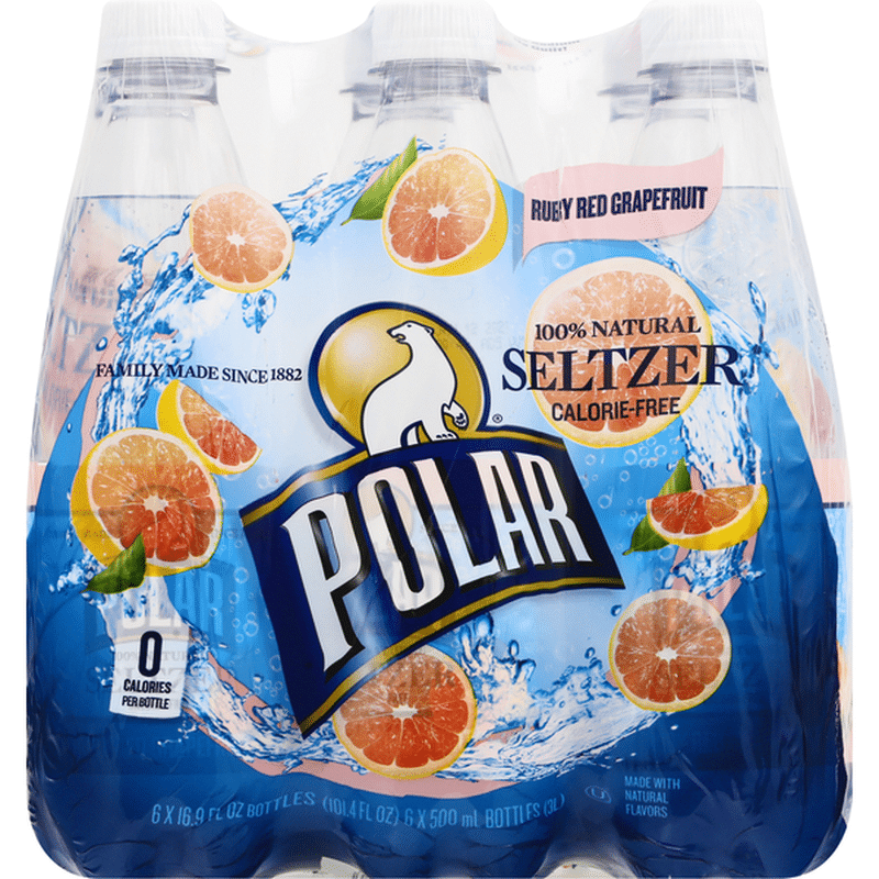Polar Seltzer, 100% Natural, Ruby Red Grapefruit (6 each) - Instacart