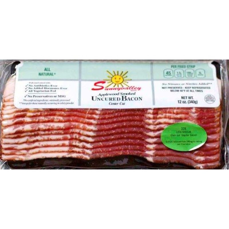 Sunnyvalley Applewood Smoked Uncured Bacon (12 oz) - Instacart