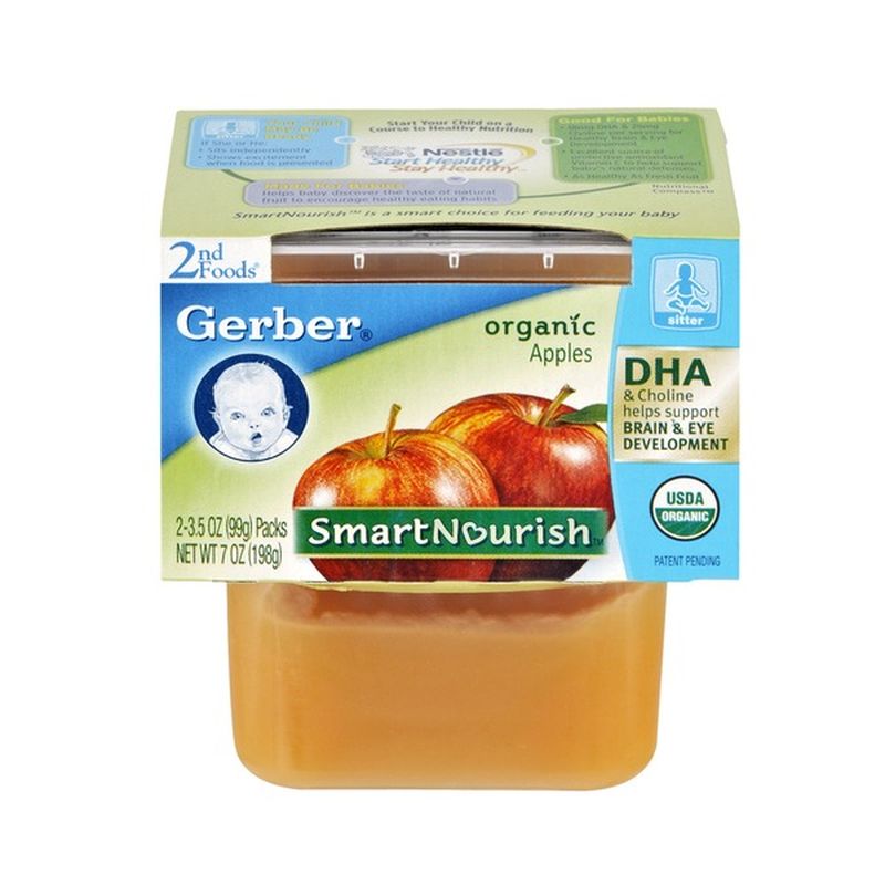 Gerber Smart Nourish 2nd Foods Organic Apples - 2CT (7 oz) - Instacart