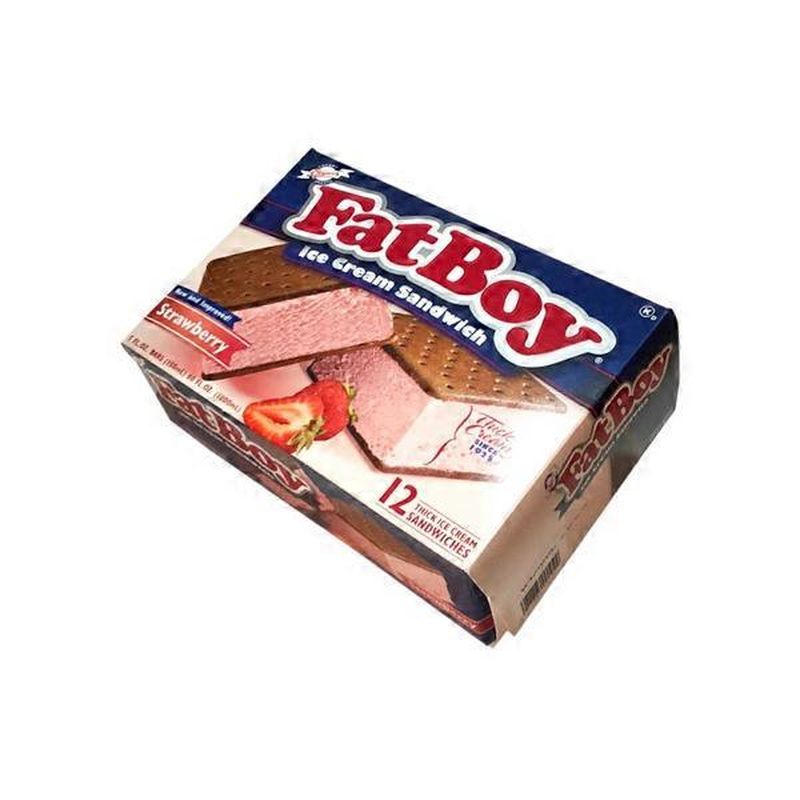 Fat Boy Strawberry Ice Cream Sandwiches (5 oz) - Instacart