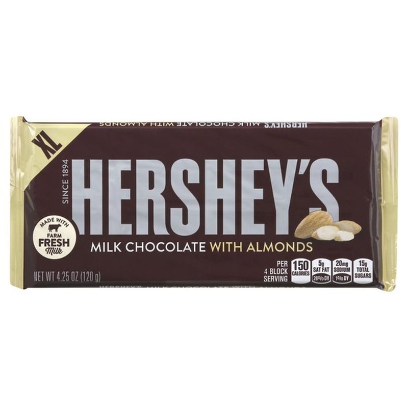 Hershey's Milk Chocolate with Almonds, XL (4.25 oz) - Instacart