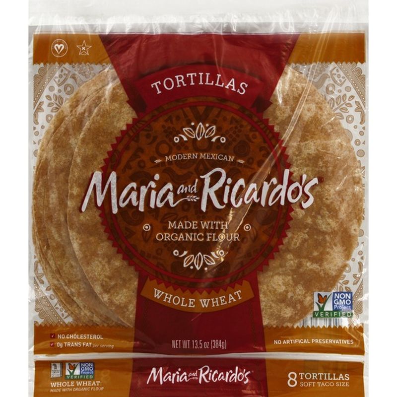 Maria And Ricardos Tortillas Whole Wheat Soft Taco Size 8 Each Instacart