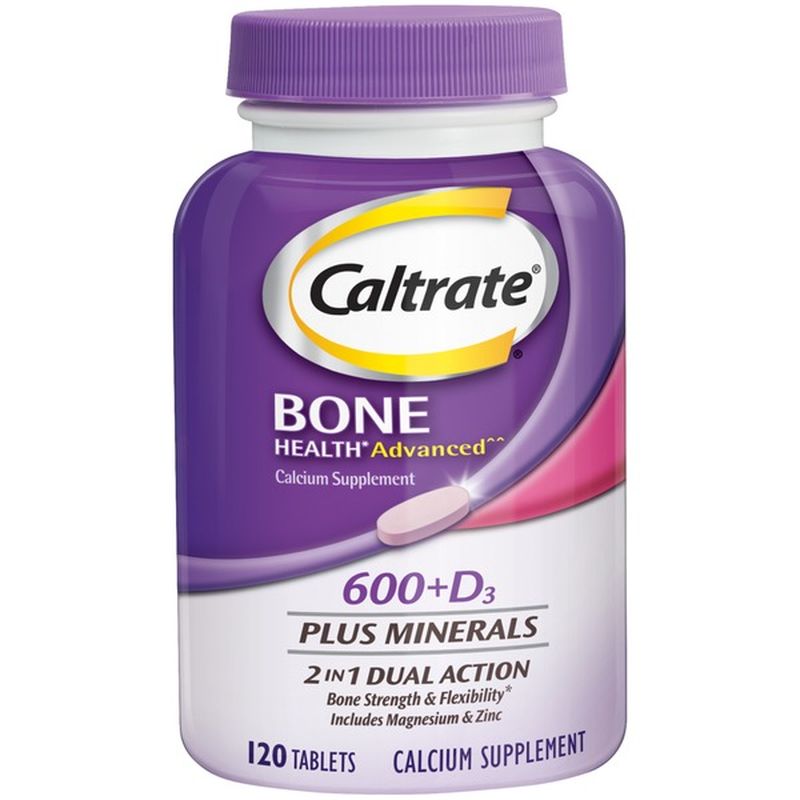 Caltrate Bone Health 600+D3 Calcium Minerals Tablet, Bone Health 600+D3 ...