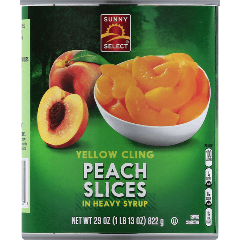 Sunny Select Peach Slices in Heavy Syrup, Yellow Cling (29 oz) - Instacart