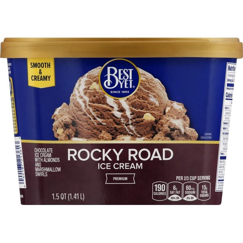 Best Yet Ice Cream, Premium, Rocky Road (1.5 qt) - Instacart