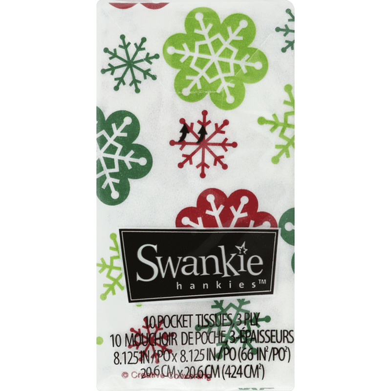Swankie Hankies Pocket Tissues, Snowflakes, 3 Ply (10 each) - Instacart