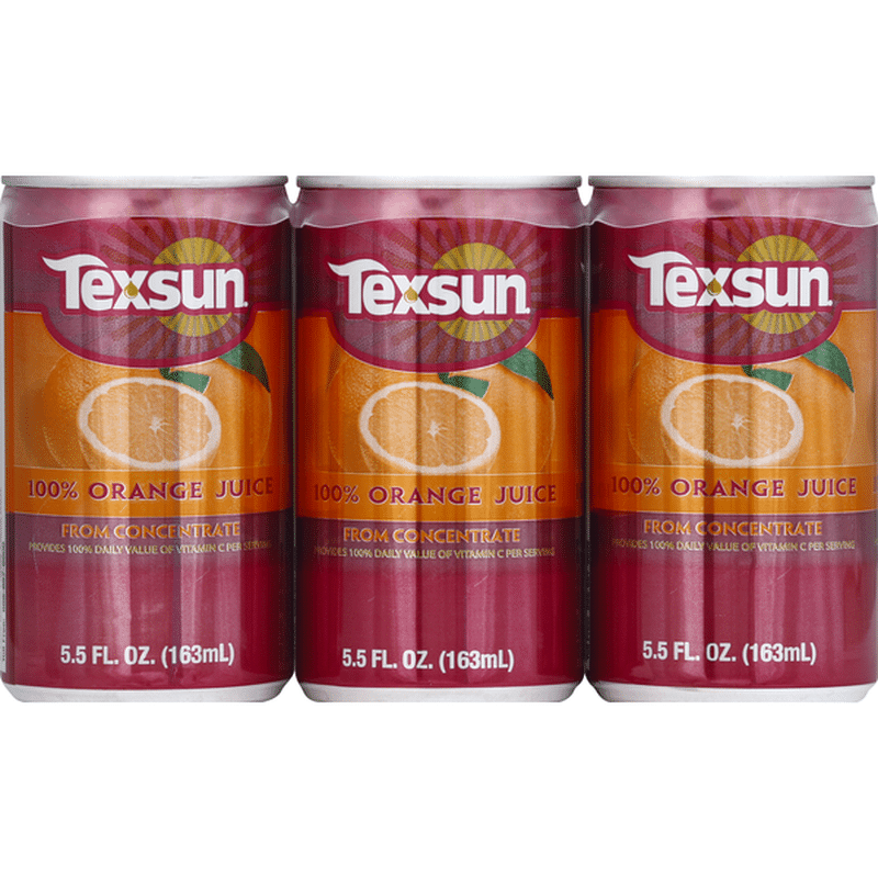 Texsun 100% Juice, Orange Juice (5.5 fl oz) - Instacart