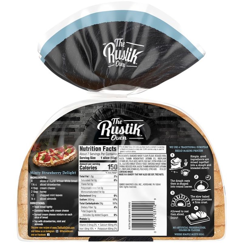 The Rustik Oven Artisan White Bread (16 oz) - Instacart