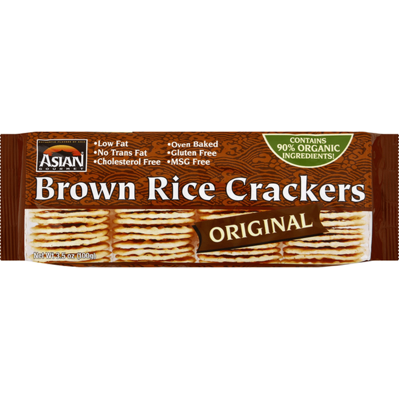 ASIAN GOURMET Rice Crackers, Brown, Original (3.5 oz) - Instacart