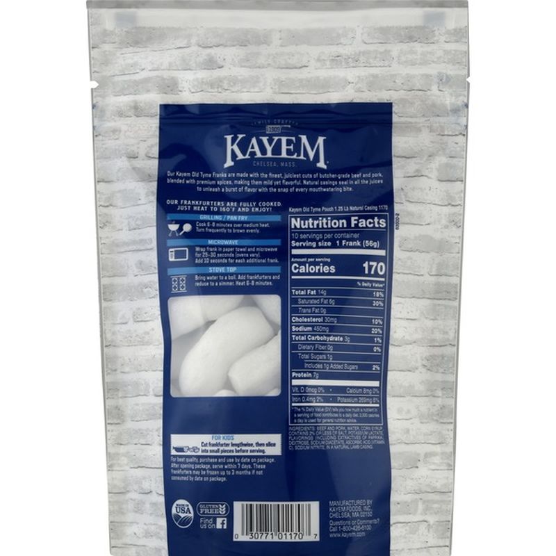 Kayem Frankfurters, Beef & Pork, Old Tyme, Natural Casing (20 oz ...