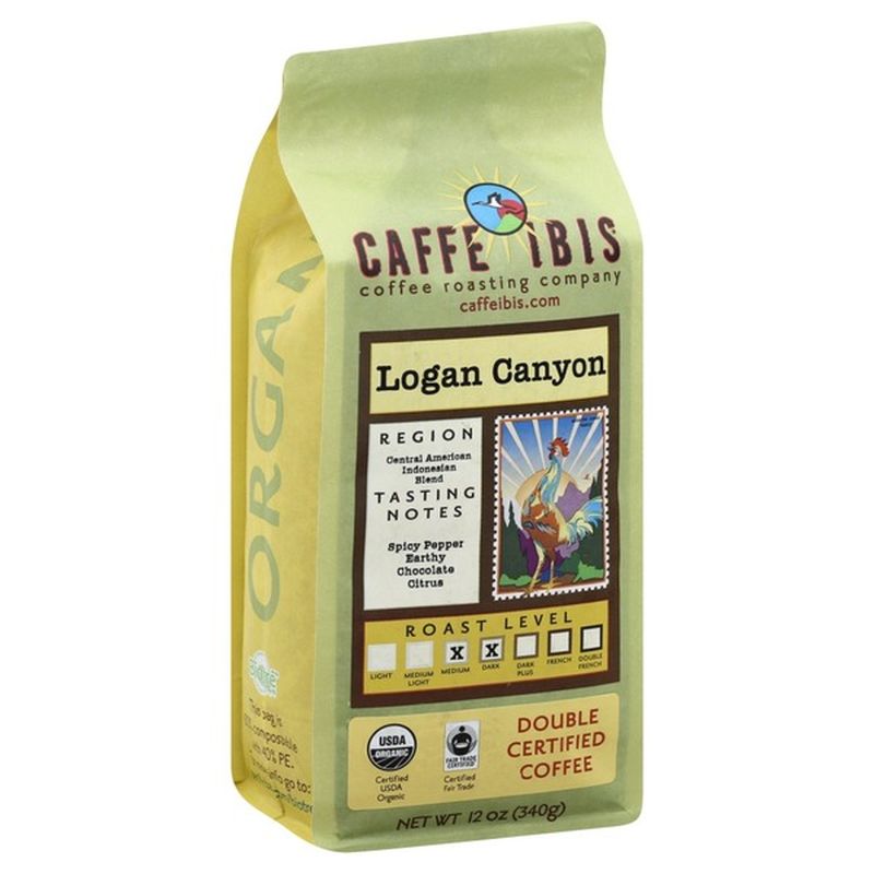Caffe Ibis Coffee, Double Certified, Medium/Dark Roast, Logan Canyon ...