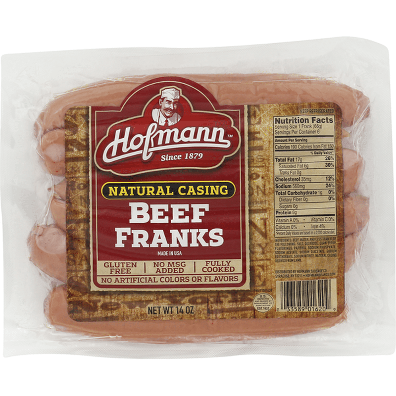 Hofmann Franks, Beef, Natural Casing (14 oz) - Instacart