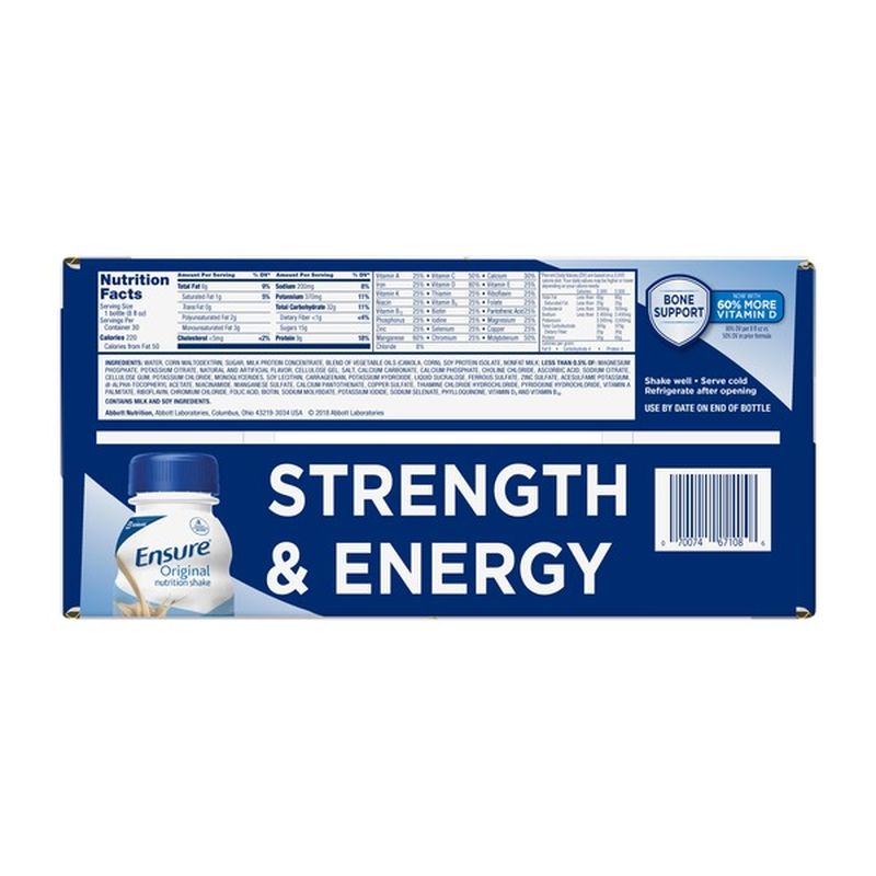 Ensure Original with Fiber Nutrition Shake Vanilla Ready to Drink ...