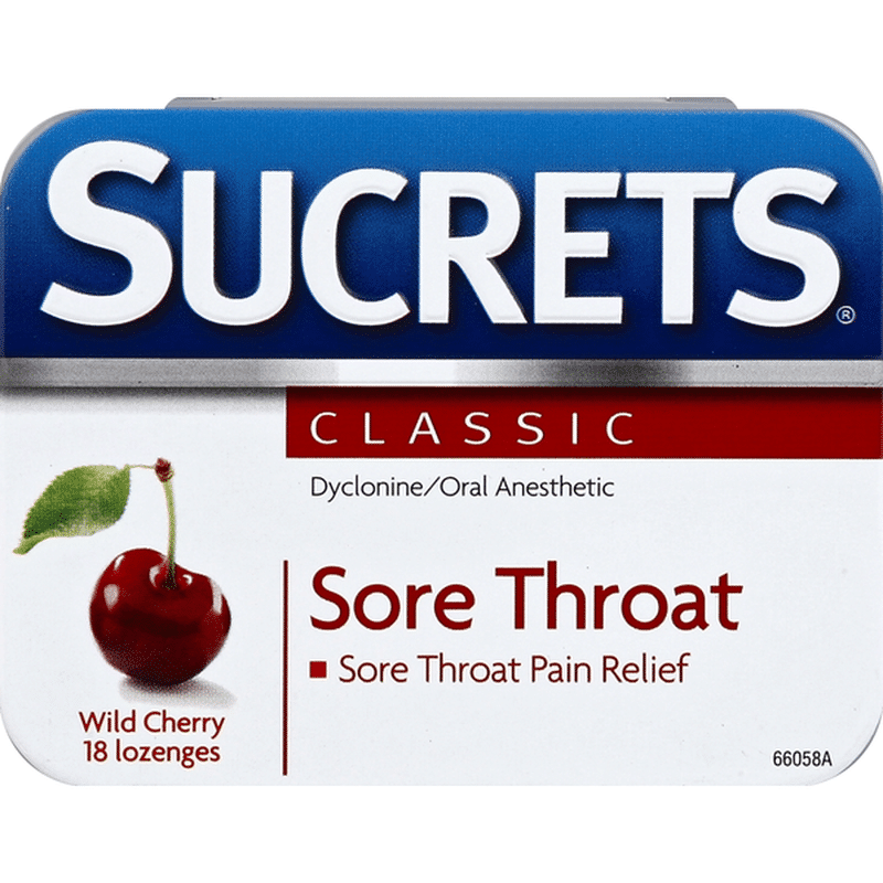 Sucrets Sore Throat, Classic, Lozenges, Wild Cherry (18 ct) - Instacart