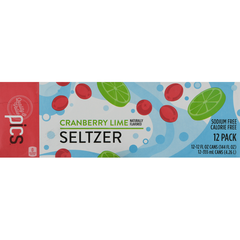 PICS Cranberry Lime Seltzer 12 Pack (12 fl oz) - Instacart