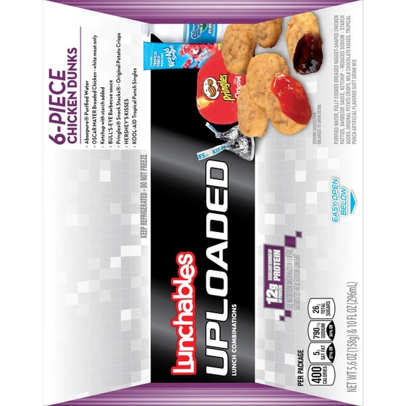 Lunchables 6-Piece Chicken Dunks Meal Kit with Water, Pringles Potato ...
