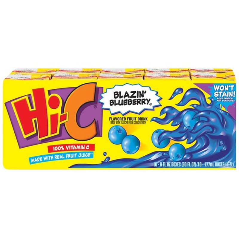 Hi-C Flavored Fruit Drink Blazin' Blueberry Boxes (6 fl oz) - Instacart