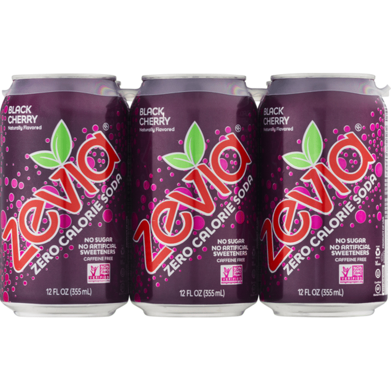 Zevia Zero Calorie Soda Black Cherry - 6 PK (12 fl oz) - Instacart