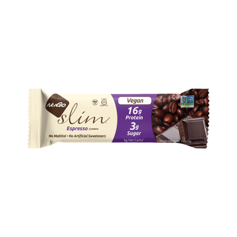 NuGo Slim Espresso, Vegan, Gluten Free, Low Sugar, High Protein Bar (1. ...