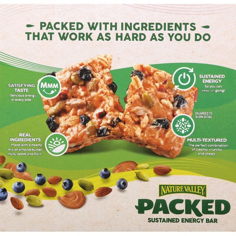 Nature Valley Sustained Energy Bar, Almond Butter & Blueberry, Packed ...