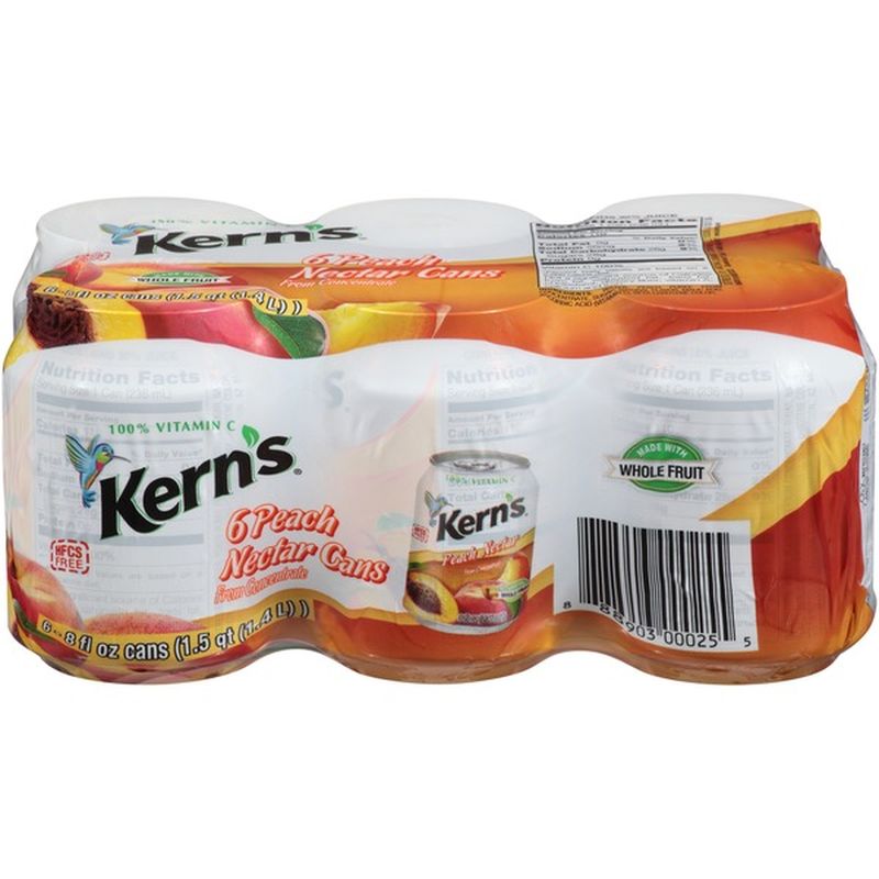 Kern's Kerns Peach Nectar Fruit Juice Cans (8 fl oz) - Instacart