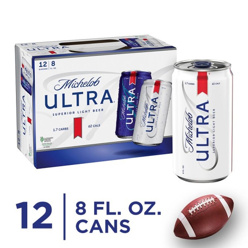 Michelob Ultra Light Beer Cans (8 fl oz) - Instacart
