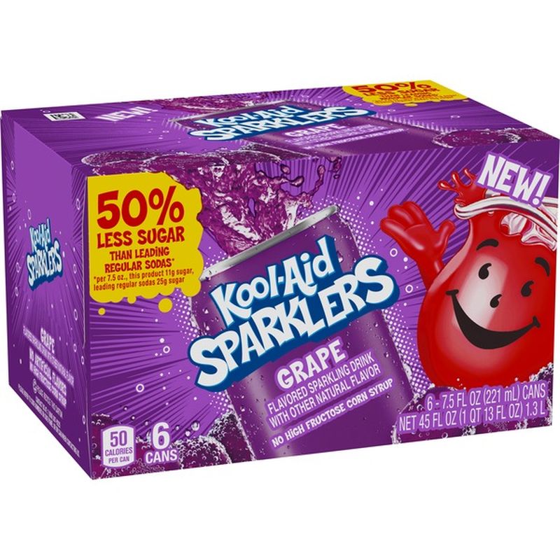 Kool-Aid Sparklers Grape Flavored Sparkling Drink (7.5 fl oz) - Instacart