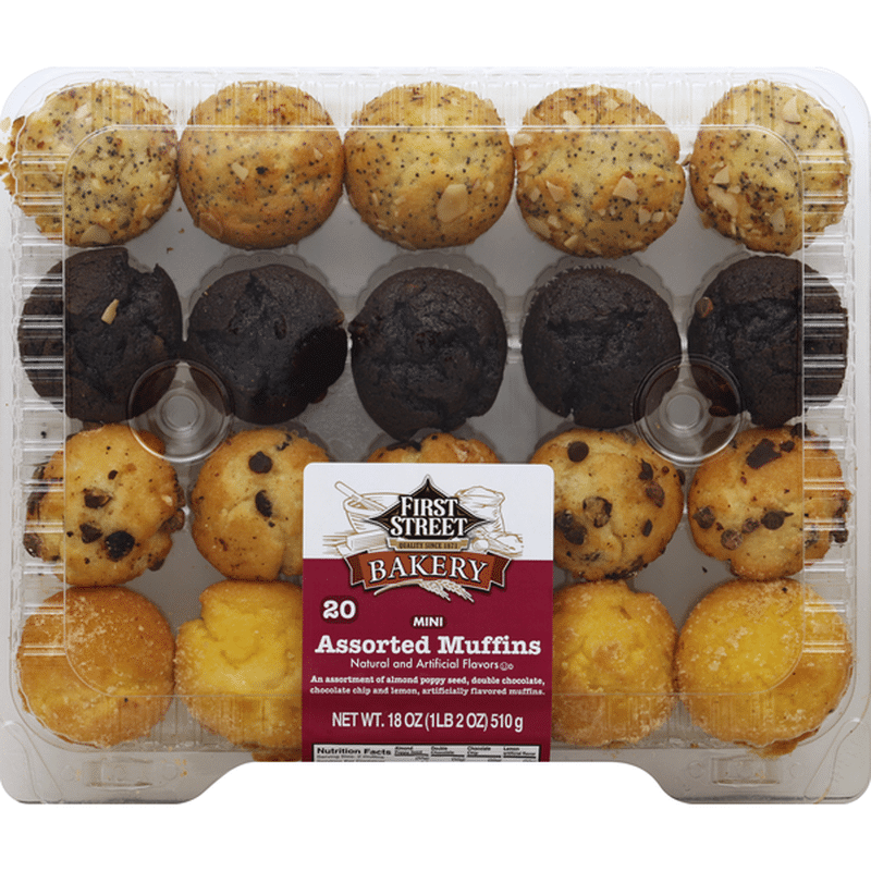 First Street Muffins, Assorted, Mini (20 each) - Instacart