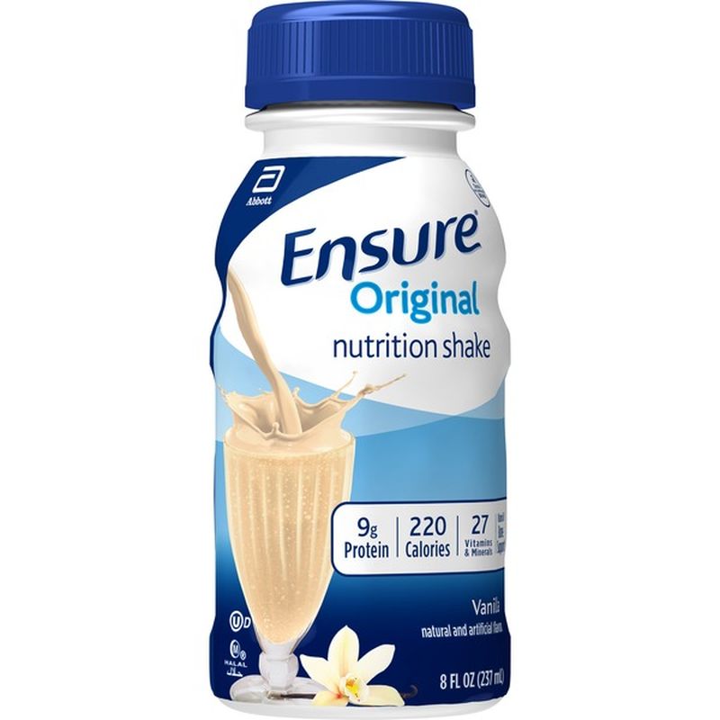 Ensure Original with Fiber Nutrition Shake Vanilla Ready to Drink Bottles (8 fl oz) - Instacart