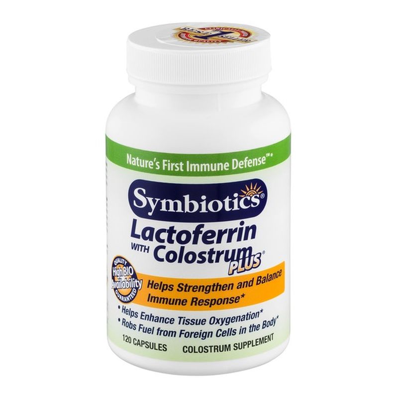 Symbiotics Lactoferrin With Colostrum Plus Supplement - 120 CT (120 ct ...