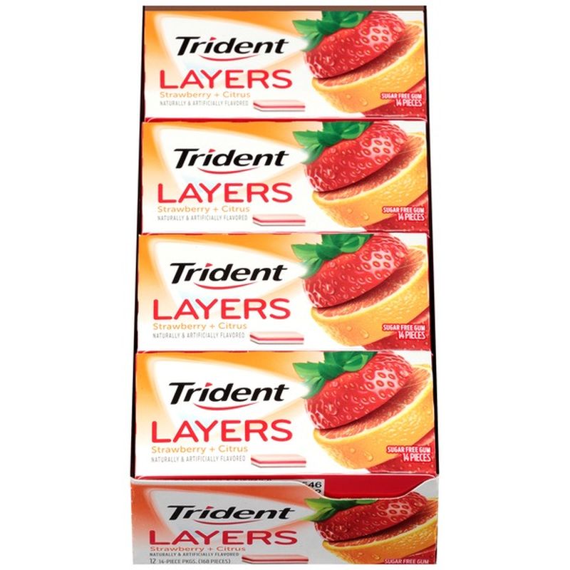 Trident Layers Wild Strawberry + Tangy Citrus Gum (14 ct) - Instacart