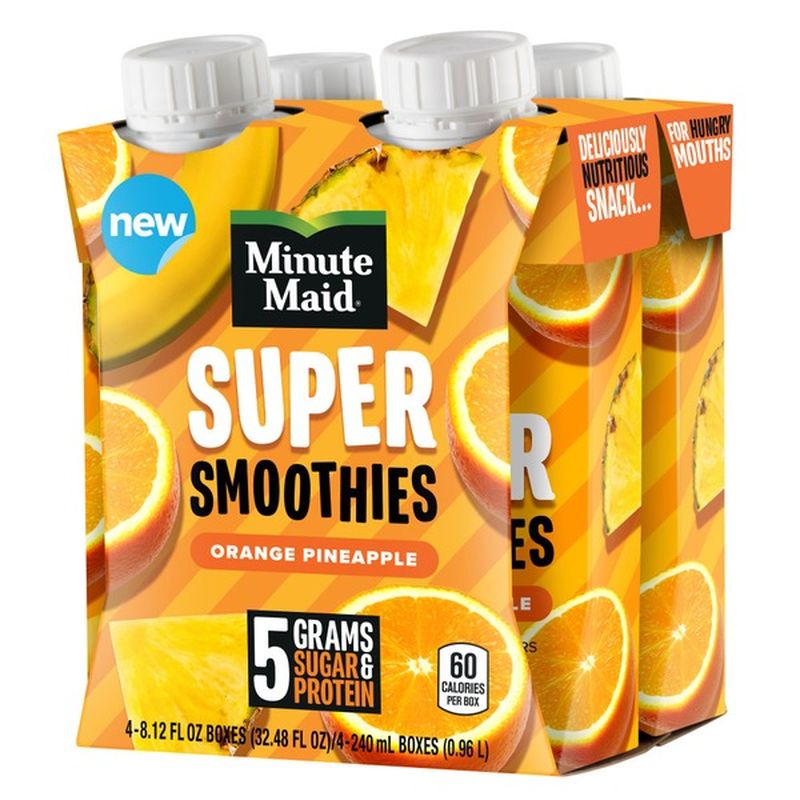 Minute Maid Super Smoothies Orange Pineapple Cartons (8.12 oz) - Instacart