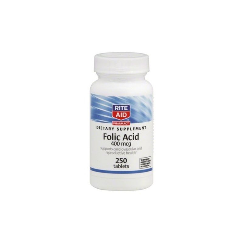Rite Aid Folic Acid 400 mcg/DFE folate 667 mcg supports healthy fetal ...