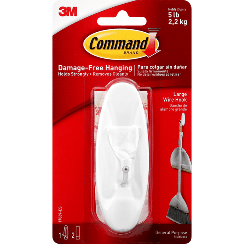 3M Command Hooks, Wire, Large (1 each) - Instacart