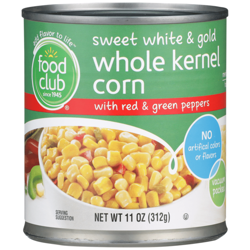 Food Club Medium Hot Sweet White & Gold Whole Kernel Corn With Red ...
