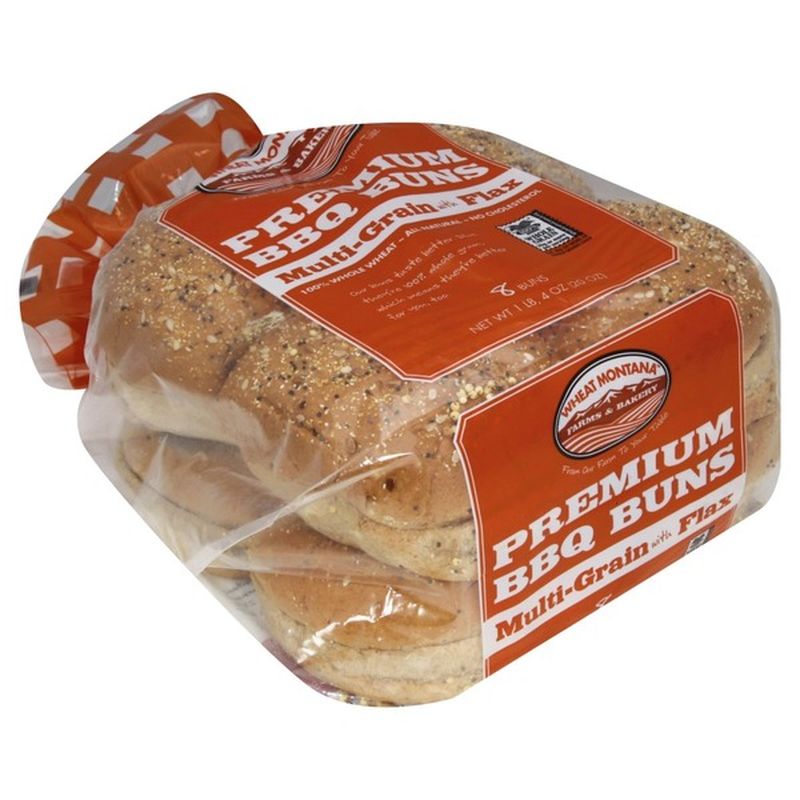 Wheat Montana BBQ Buns, Premium, Multi-Grain with Flax (8 each ...