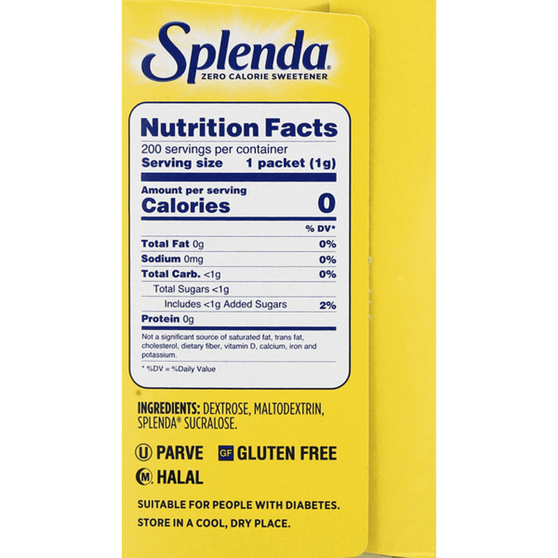 Splenda Sweetener, Zero Calorie, Packets (200 ct) - Instacart