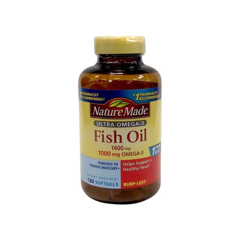 Nature Made Ultra Omega-3 Fish Oil 1400 mg Softgels (130 ct) - Instacart