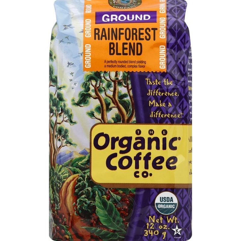The Organic Coffee Co. Coffee, Ground, Rainforest Blend (12 oz) - Instacart