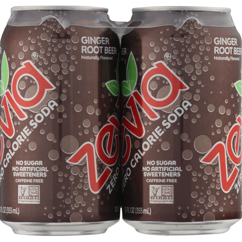Zevia Zero Calorie Soda Ginger Root Beer - 6 PK (12 fl oz) - Instacart