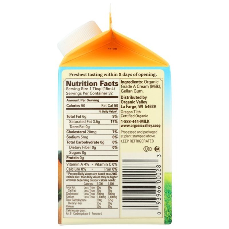 Organic Valley Ultra Pasteurized Organic Heavy Whipping Cream (16 oz ...