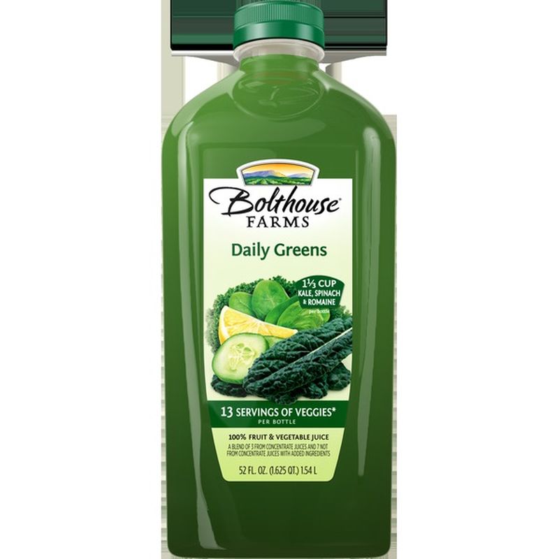 Bolthouse Farms 100% Juice, Fruit & Vegetable, Daily Greens (52 oz ...
