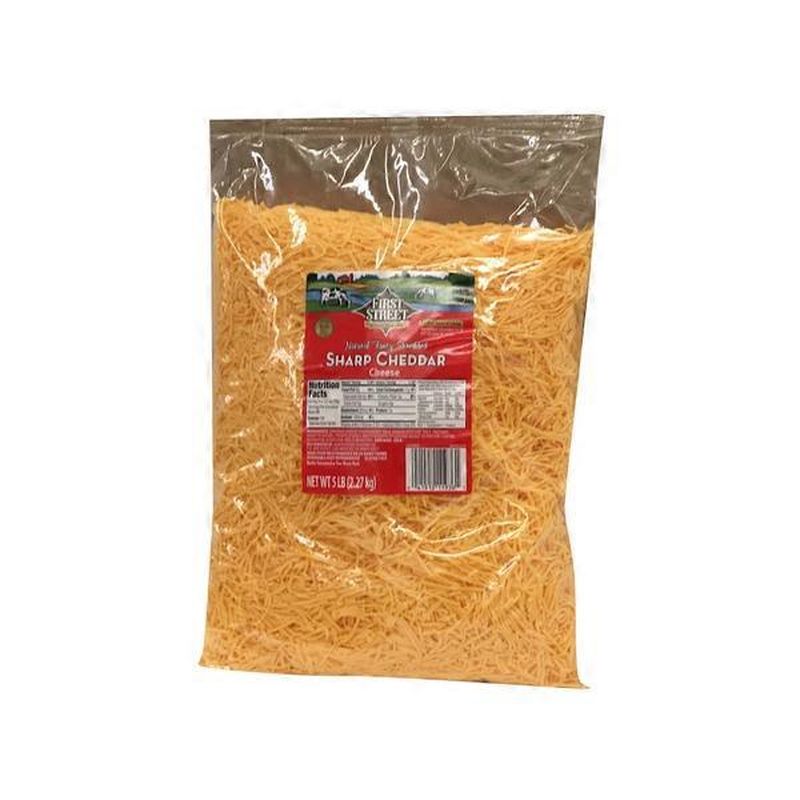 First Street Sharp Cheddar FANCY SHREDDED CHEESE (5 lb) Delivery or ...