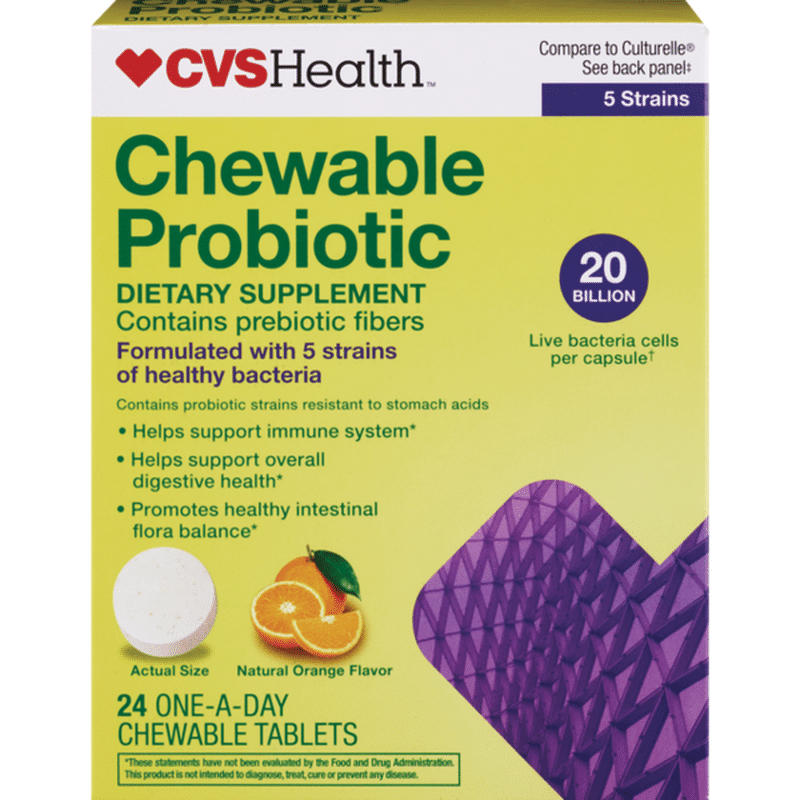 CVS Health Orange Probiotic Chewable Tablets (24 ct) - Instacart