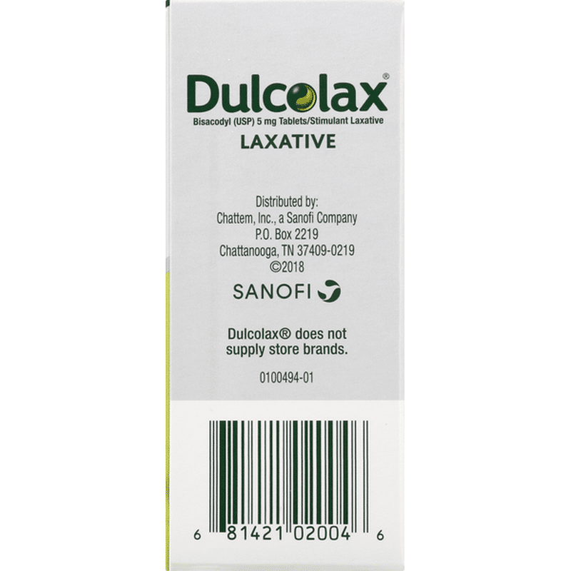 Dulcolax Laxative, 5 mg, Comfort Coated Tablets (100 each) - Instacart