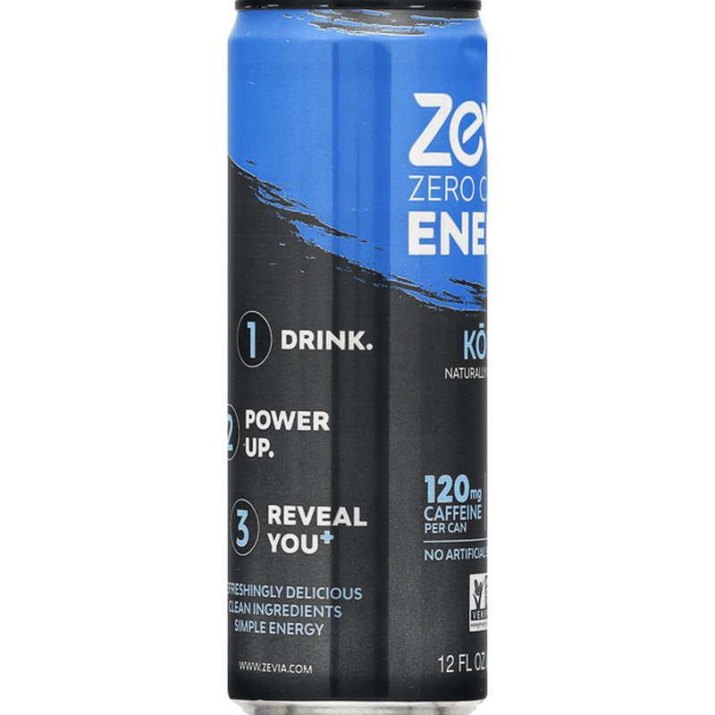 Zevia Energy Drink, Zero Calorie, Kola (12 oz) - Instacart
