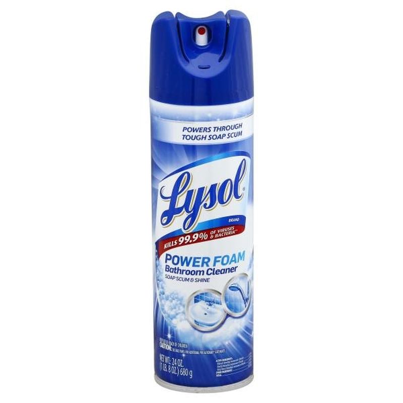 Lysol Power Foam Bathroom Cleaner Soap Scum & Shine (24 oz) - Instacart
