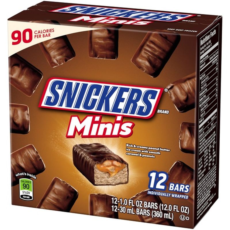 Snickers Minis Ice Cream Bars (12 ct) - Instacart