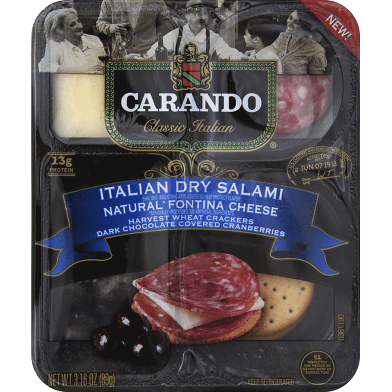 Carando Snack, Italian Dry Salami & Fontina, Classic Italian (3.16 oz ...